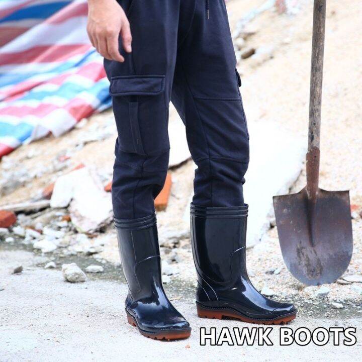 Rainboots Hawk Brand Heavy Duty WORK BOOTS Waterproof Shoes Rubber ...