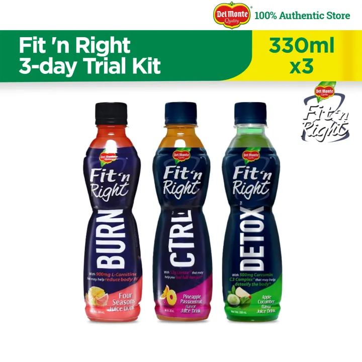 DEL MONTE Fit 'n Right 3-day BURN, CTRL, DETOX Trial Kit x 3 Items ...