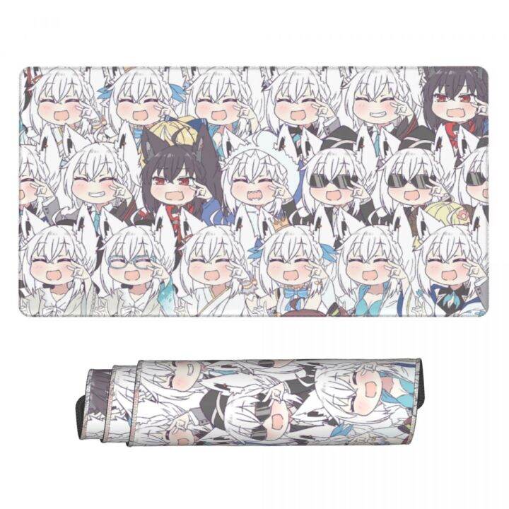 Hololive Cute Anime Shirakami Fubuki Laptop Mouse Pad Keyboard Table ...
