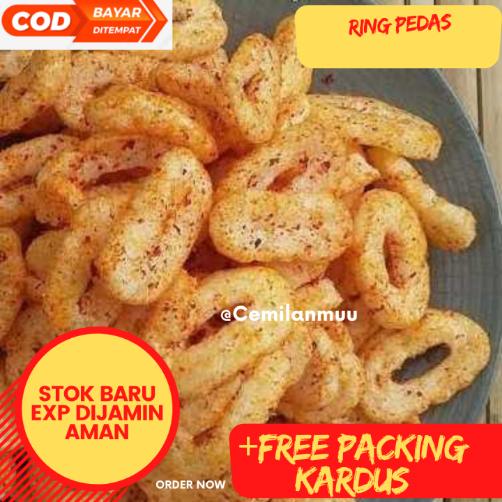 Cemilanmuu- Kerupuk Ring Pedas 250-100 GRAM/COD snack kiloan makanan ...