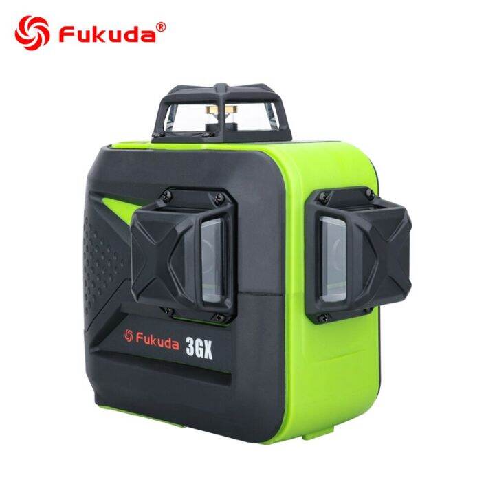 Fukuda Green Beam Laser Level 3D 12 Lines 360 Degree Vertical Horizontal Self Leveling Rotary ...