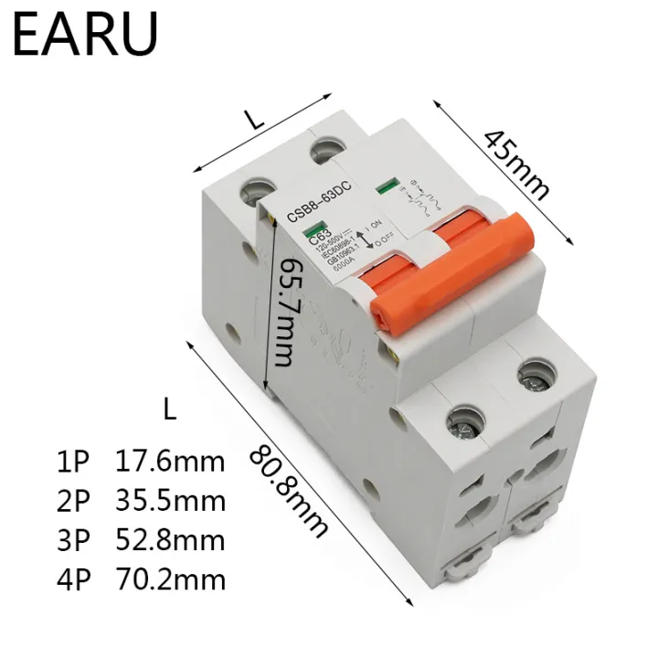 1P 2P 3P 4P DC 250V-1000V 10Solar Mini Circuit Breaker MCB Fuse PV System Solar Engery 25A ...