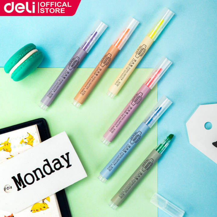 Deli 6Pcs Highlighter Pen Set Bright Color S624 | Lazada PH