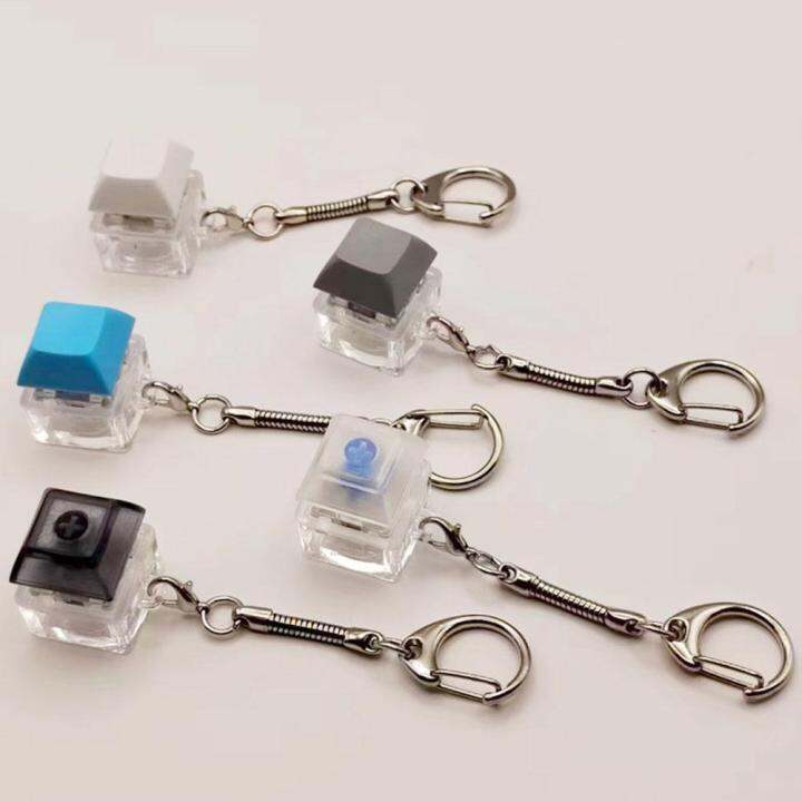 1pcs Mechanical Button Key Cap Fidget Toy Cube Stress Relief Keychain ...
