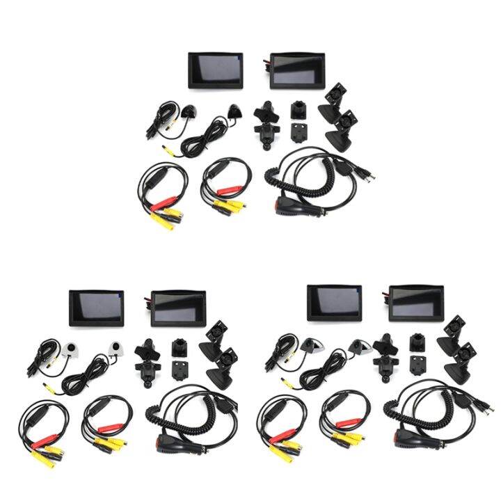 Car AHD 5 Inch Digital Side View Monitor Mirror System with 2 720P HD ...