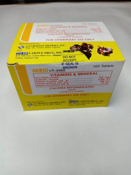 [CL REYES AGRIVET] 100 TABLETS CALVEEX REFORMULATED/ VITAMINS & MINERAL ...