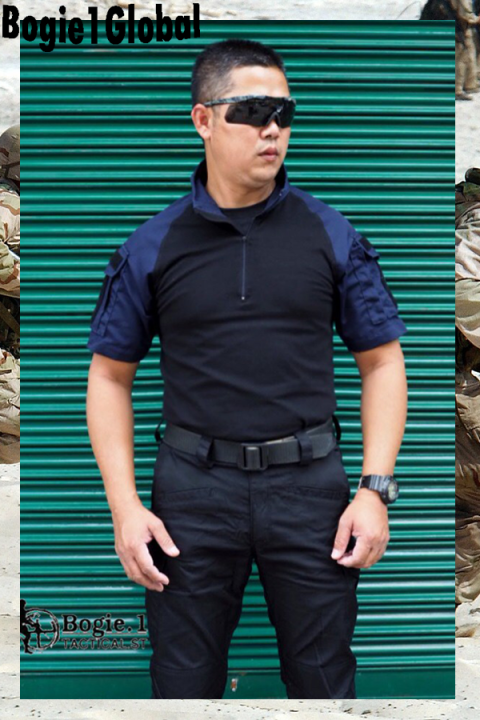 Bogie1 เสื้อคอมเเบทเชิ้ต แขนสั้น (สีกรมท่า) | Lazada.co.th