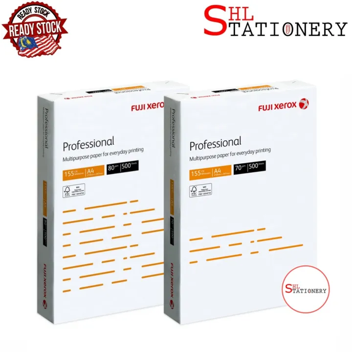 FUJI XEROX Professional A4 Paper 70gsm / 80gsm 500 sheets (155 CIE ...