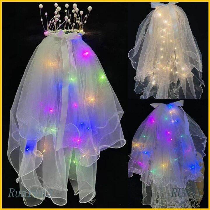 【Ready stock】 RUNNY Light Up Wedding Veil Led Bridal Veil Led Light ...