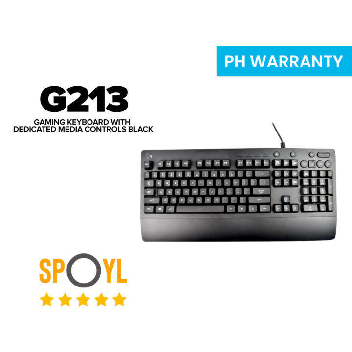 Logitech G213 Gaming Keyboard with Dedicated Media Controls Black ...