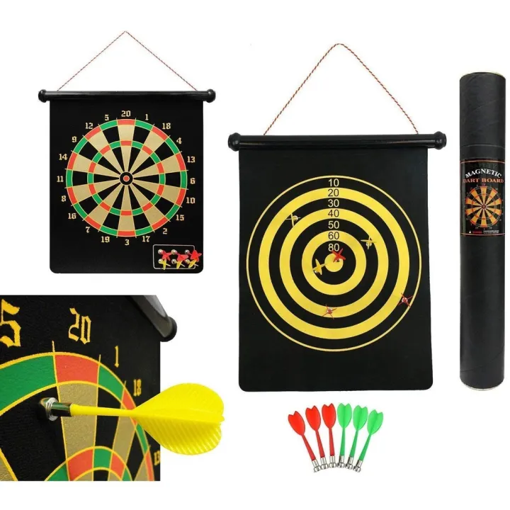 Magnetic Reversable Dart Board Indoor Outdoor Games for Kids and Adults ...