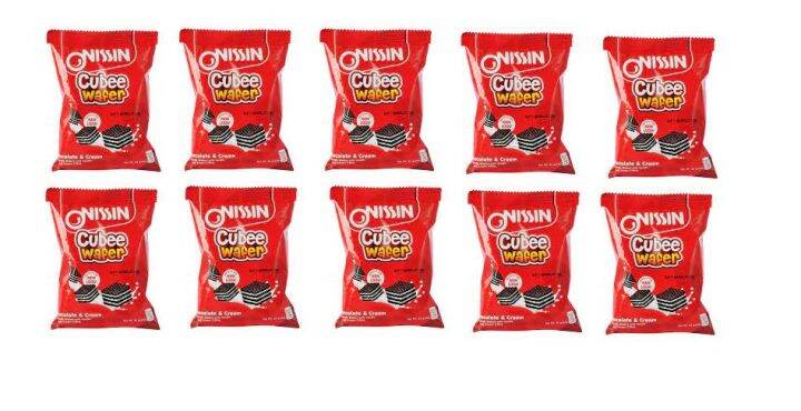 Nissin Cubee Wafer Chocolate & Cream 25g - Pack of 10 | Lazada PH