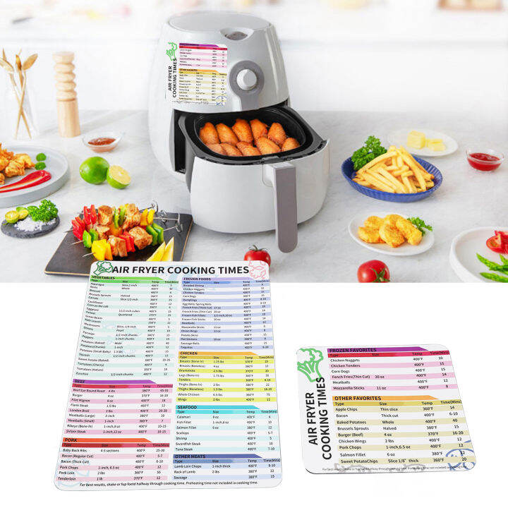 Fryer Magnetic Cheat Sheet Fryer Cooking Times Wide Compatibility White ...