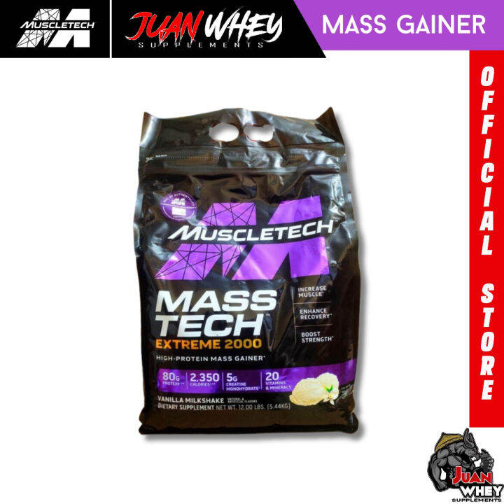 Muscletech Mass Tech Extreme 2000 12LBS - Ultimate 100% Protein Mass ...