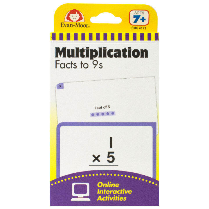 Evan moor learning line flashcards multiplication facts to 9s ...