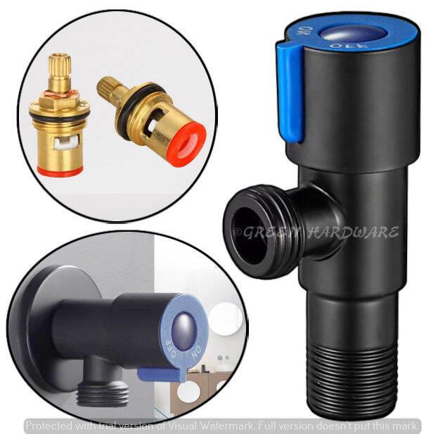 1PCS Stainless Steel 304 Matte Black One Way Angle Valve 1/2" Male Thread Quarter Turn | Lazada PH