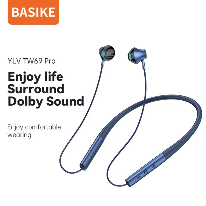 BASIKE Bluetooth 5.1 Wireless Headset Neckband Earphone Magnetic with ...