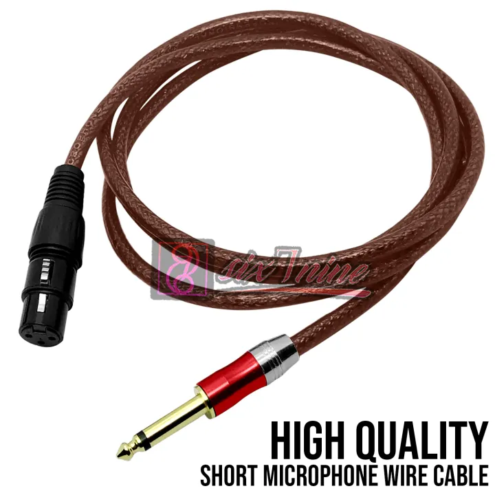 1 Meter High Quality Heavy Duty Short Microphone Wire Cable BROWN ...
