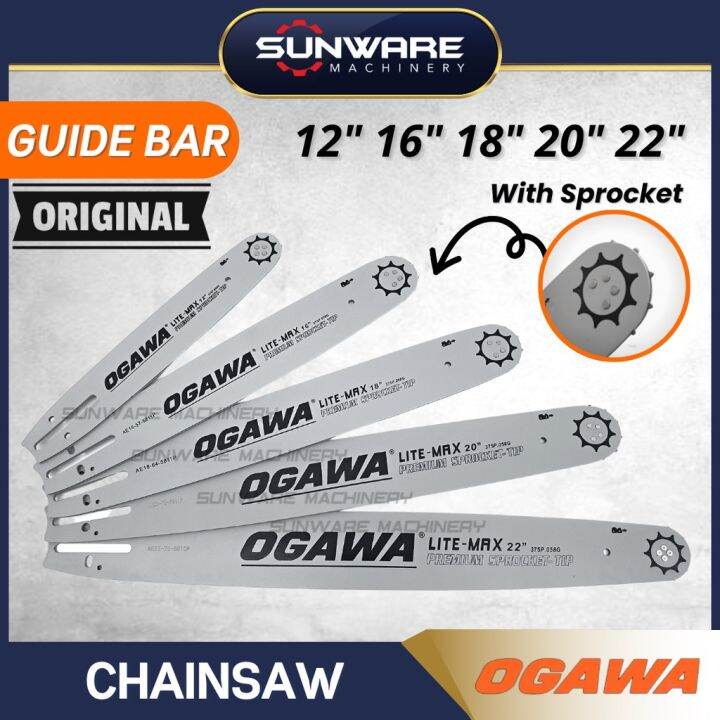 OGAWA Lite-Max Guide Bar / Papan Chainsaw 12/16/18/20/22 Inches | Lazada