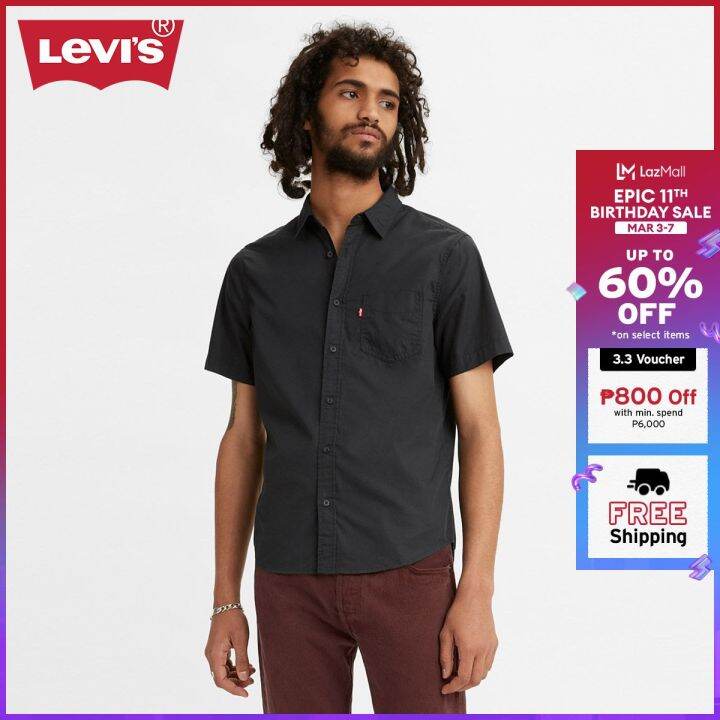 Levi's® Men's Short Sleeve Classic 1 Pocket Standard Fit Shirt 86627 ...