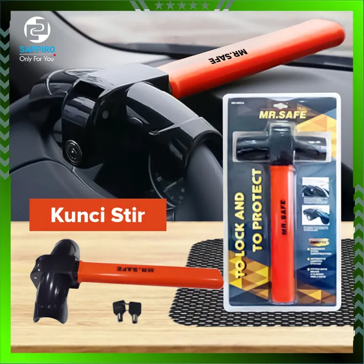 T Armored Bar Kunci Stir Mobil Anti Maling original / Pengaman Setir ...