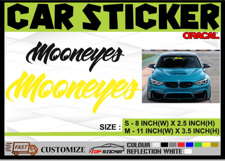 MOONEYES LOGO VINYL CAR STICKER AKSESORI KERETA STICKERS | Lazada
