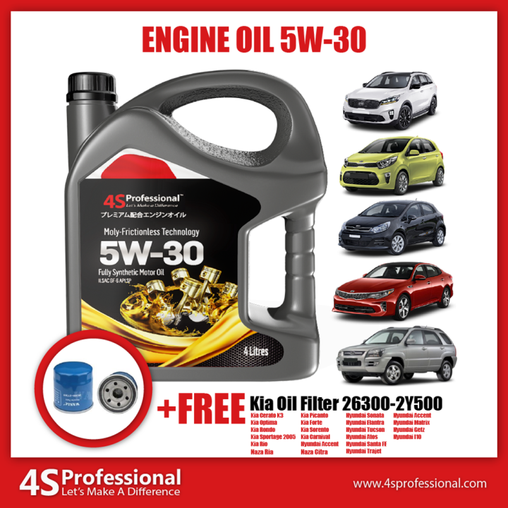 (FREE GIFT) 4S Professional™ Fully Synthetic 5W-30 Engine Oil API SP ...