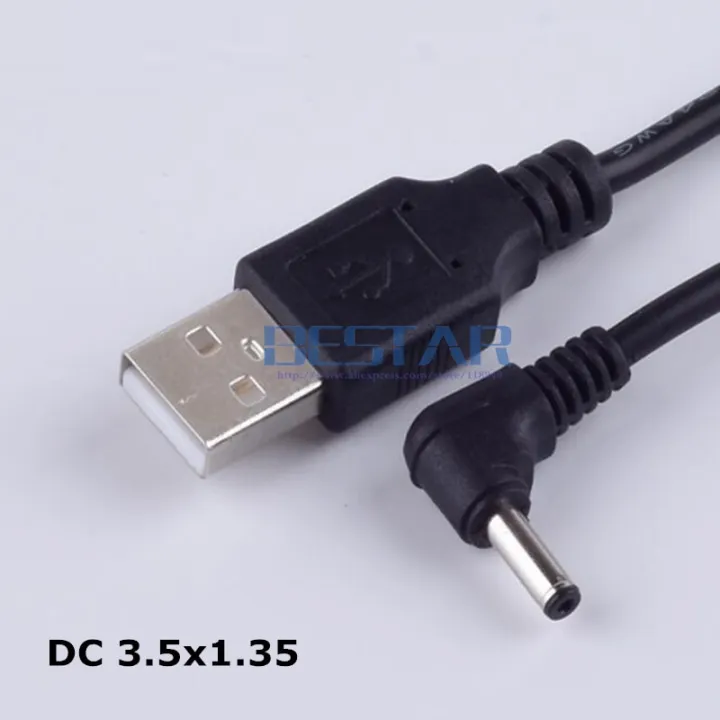 Black DC power plug USB convert to 3.5*1.35mm/DC 35135 L Shape Jack 3.5 ...
