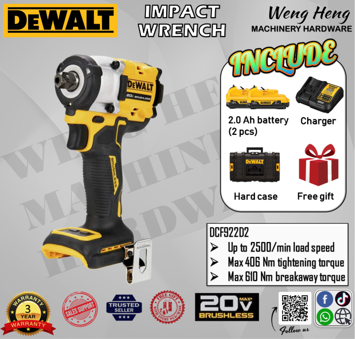 100% Genuine Dewalt 20V Max Atomic 12.7mm (1/2") Brushless Cordless ...