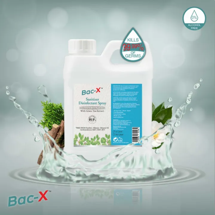 Bac-X 5 Litre Disinfectant Spray with Green Tea Extract Anti-Bacterial ...