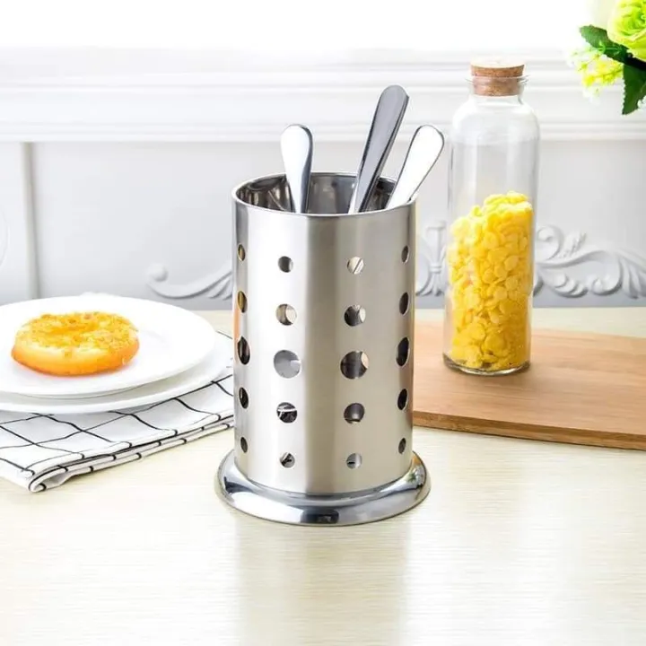 One Home Stainless Steel Kitchen Utensil Holder, Cutlery Drainer ...