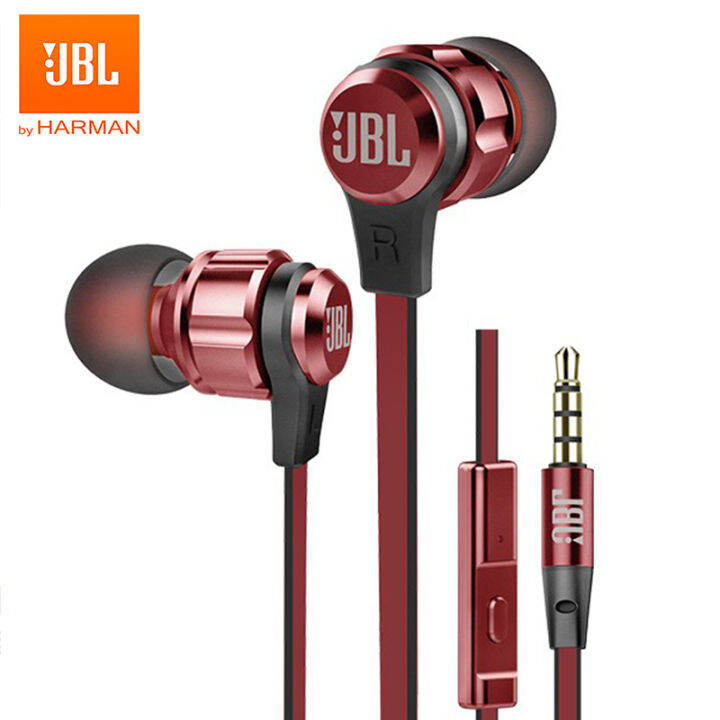 JBL T180A สเตอริโอในหูหูฟังวิ่งกีฬาแฮนด์ฟรีพร้อมไมโครโฟน3.5มิลลิเมตรสาย ...