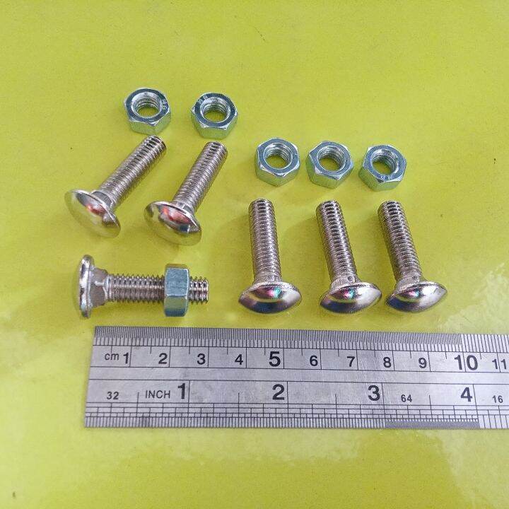 BAUT MUR CB M8x30 NIKEL / BAUT M8 X 30 PANJANG 3CM / BAUT 13 KUNCI 13 ...