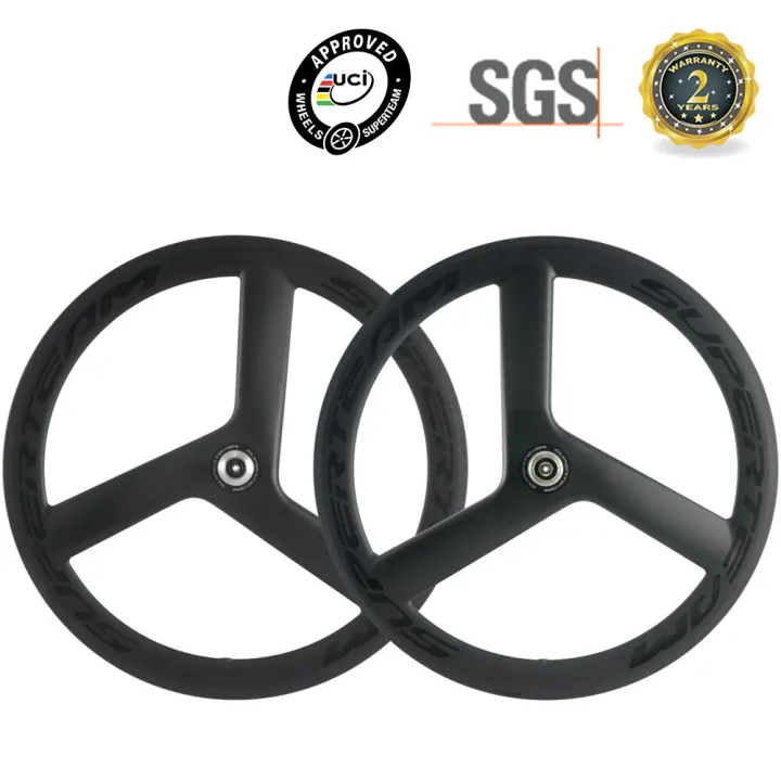 Lightweight 3-spoke Bicycle Wheel Superteam Carbon Fiber Bike Front ...