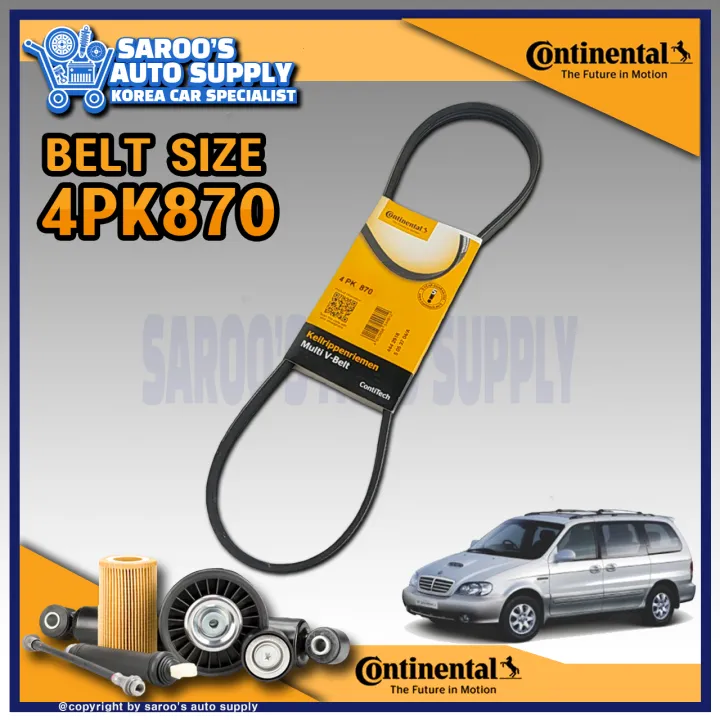 [Continental] Fan Belt / Aircon Belt For Kia Carnival , Sedona , 1999 ...