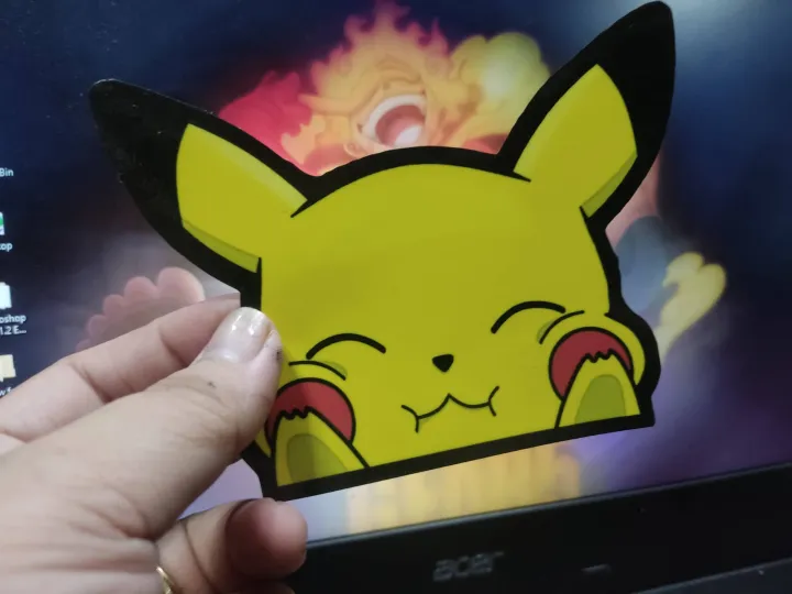 Pikachu peeker (Pikachu) vinyl sticker glossy finish | Lazada PH