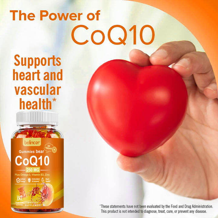 Coenzyme Q10 Gummies - 250Mg - supports heart health, enhances cellular ...