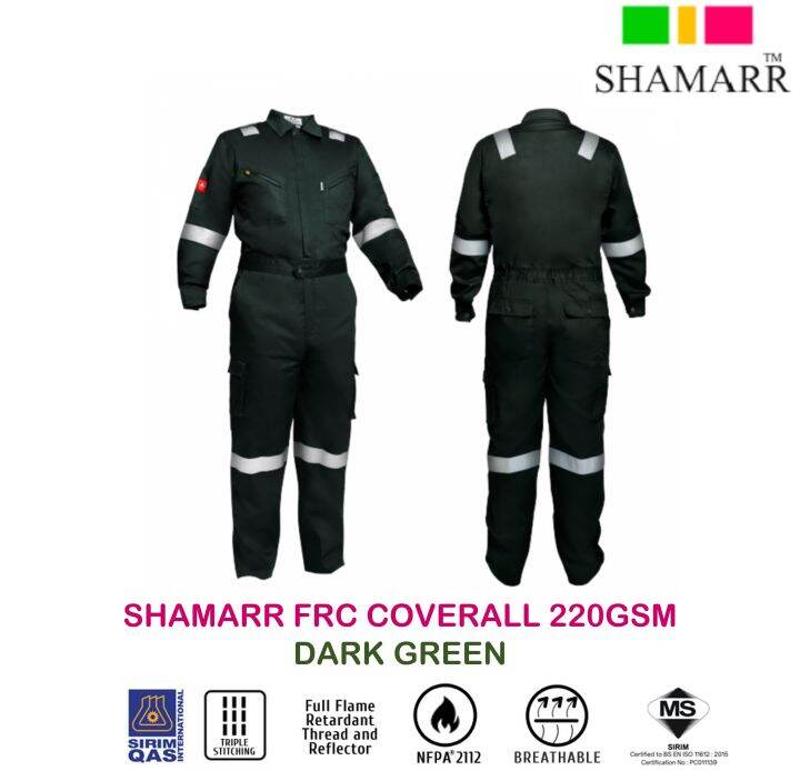SHAMARR FRC FIRE RETARDANT COVERALL DARK GREEN I SIRIM I DOSH | Lazada