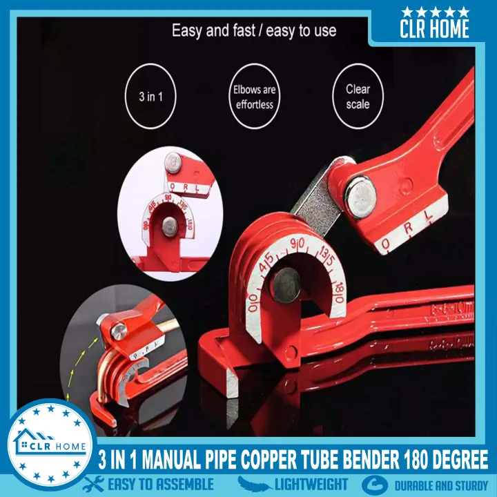CLRHOME 3 in 1 Copper Tube Bender For 1/4-6mm, 5/16-8mm, 3/8-10mm, Manual Tubing Bending Machine ...