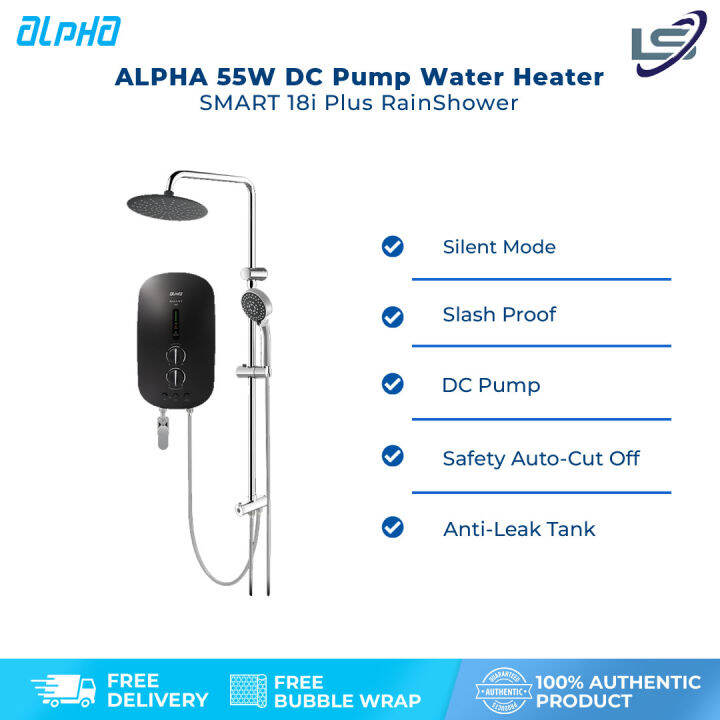 ALPHA 55W DC Pump Water Heater SMART 18i Plus RainShower | Energy ...