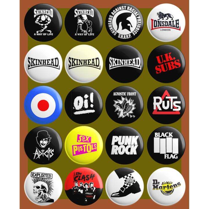 on Badge Pin Skinhead Ska 44mm (No Minimum Order) Ska Mods Oi Vespa ...