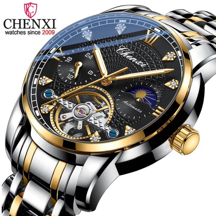 CHENXI New Mens Mechanical Watches Top Brand Stainless Steel Automatic Watch Men Waterproof ...