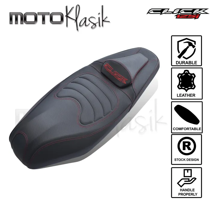 MOKOTO HONDA CLICK 125I / 150I CAMEL BACK SEAT ASSEMBLY WITH EMBROID ...