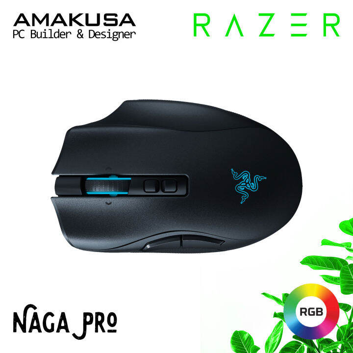 Razer Naga Pro MOBA MMO RPG Chroma RGB Wireless Gaming Mouse Mice 2.4GHz Hyperspeed 20 ...