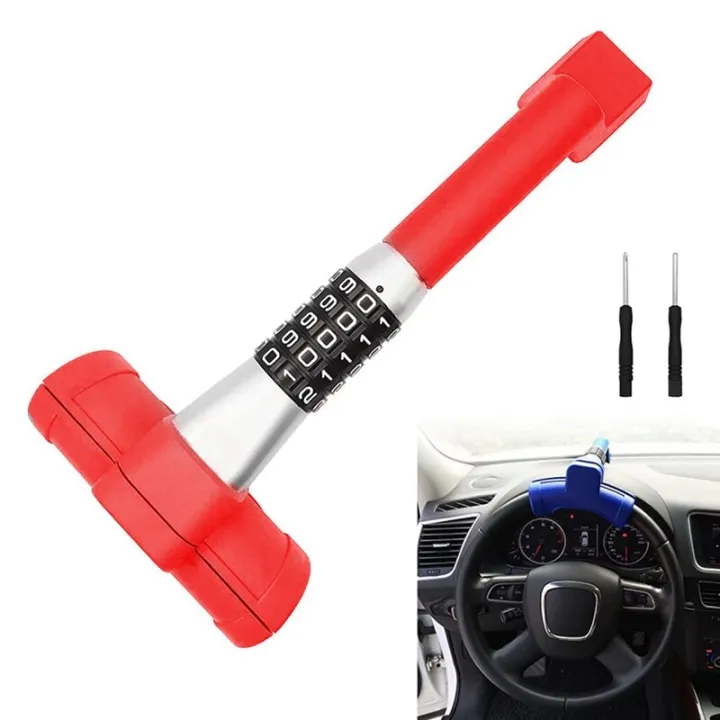 Car T-Shaped Steering Wheel Anti-Theft Lock Retractable Hook Lock ...
