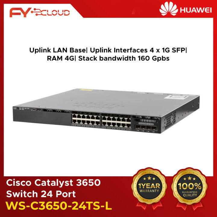Cisco| Switches |WS-C3650-24TS-L Catalyst 3650 Switch|24 Port Data 4x1G ...