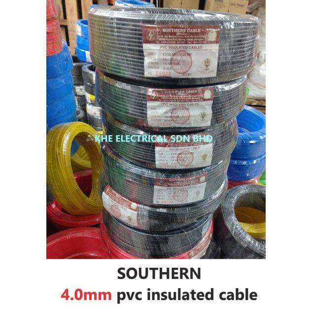 Southern 4.0mm pvc insulated cable - sirim & jkr approved # | Lazada