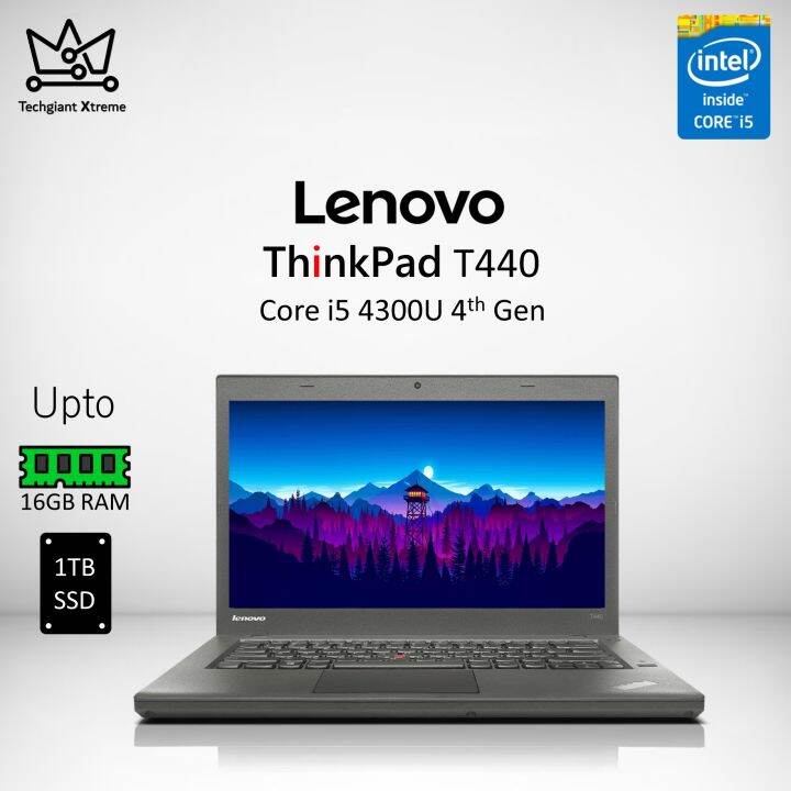 Lenovo ThinkPad T440 Core i5 (4th Gen) 14"HD / Upto 8GB RAM / 1TB SSD / 14" HD Screen ...