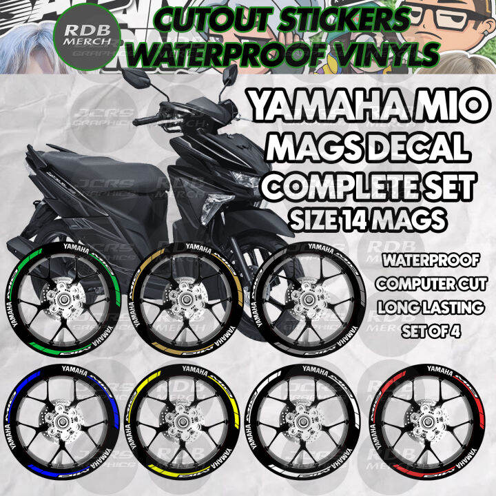 Yamaha Mio Mags Decals Waterproof Motorcycle Rim Sticker Complete Set ...
