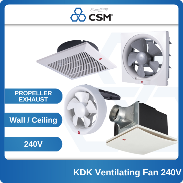 KDK 8" / 10" / 12" WALL GLASS MOUNT PROPELLER EXHAUST / VENTILATING FAN ...